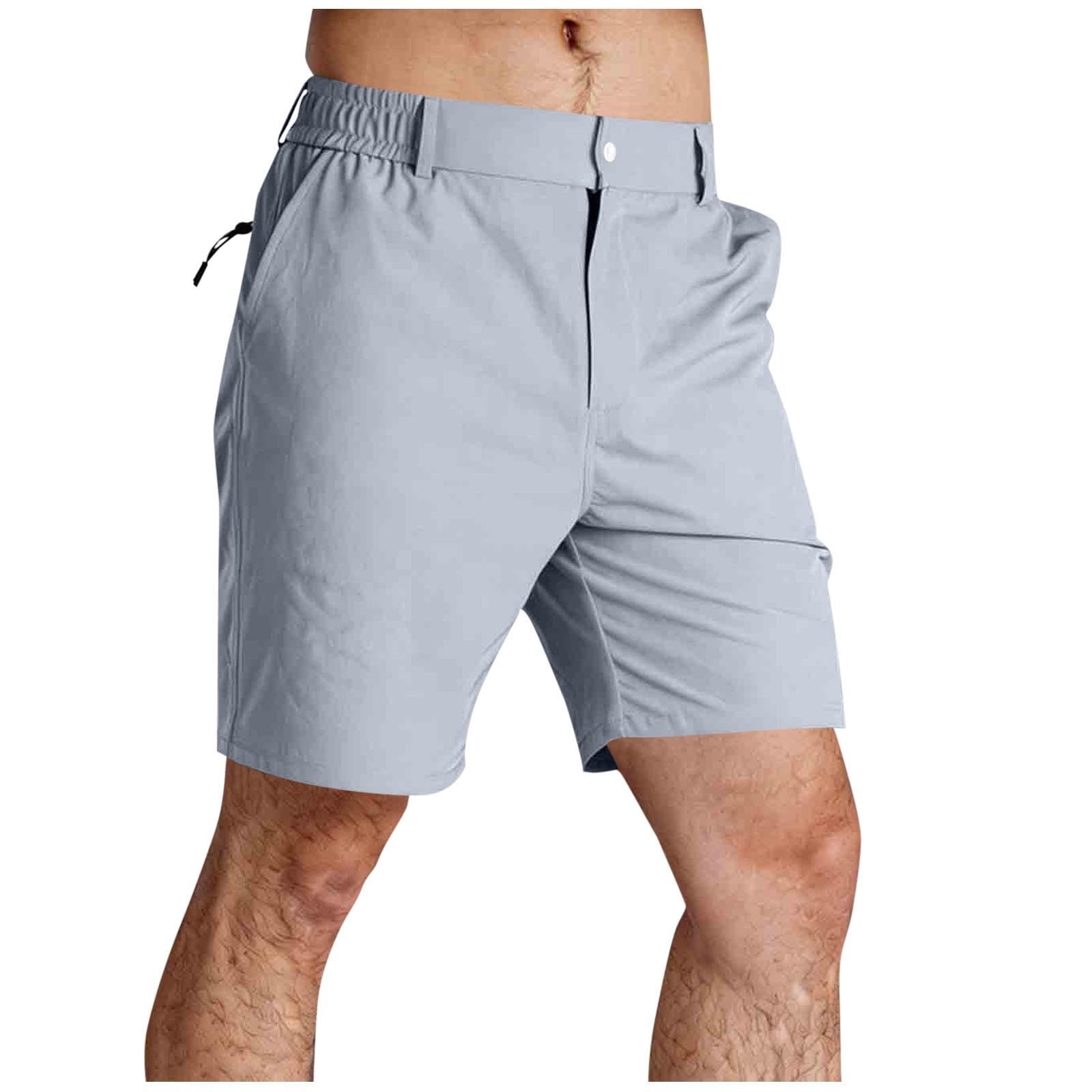 Admvng Men's Cargo Shorts Casual Sports Zipper Multi-Pocket Button ...