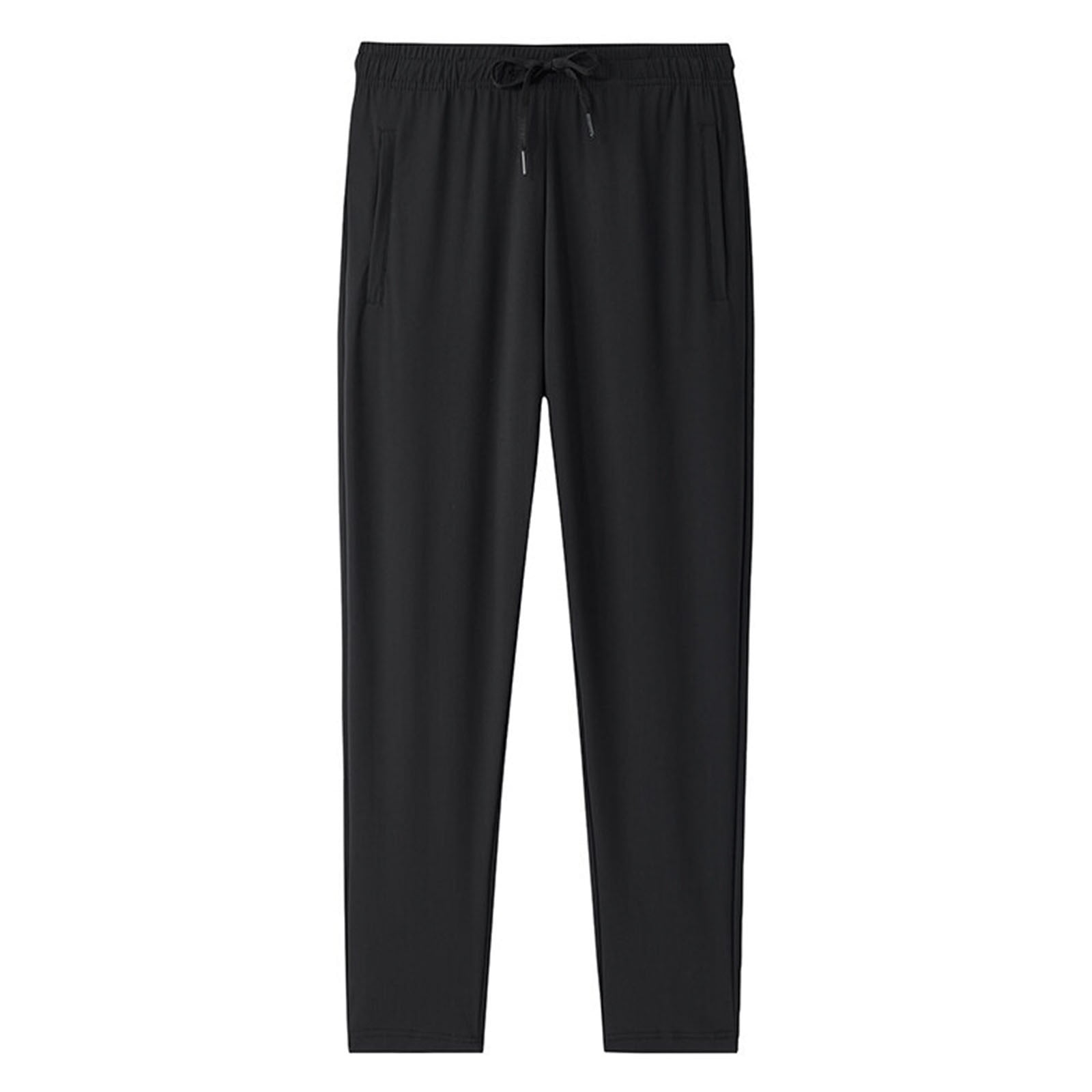 Admvng Men's Drawstring Waist Ice Silk Casual Exercise Big & Tall Pants ...