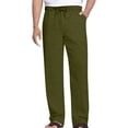 Admvng Men's Drawstring Waist Solid Pants Lightweight Textured Trousers ...