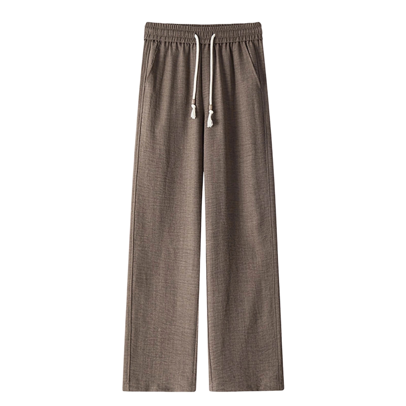 Admvng Men's Drawstring Waist Wide Leg Pants Lightweight Stretch ...