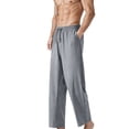 Admvng Men's Pants Drawstring Waist Wide Leg Ice Silk Lightweight ...