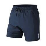 Admvng Men's Shorts Lightweight Drawstring Elastic Waist Zipper Pockets ...