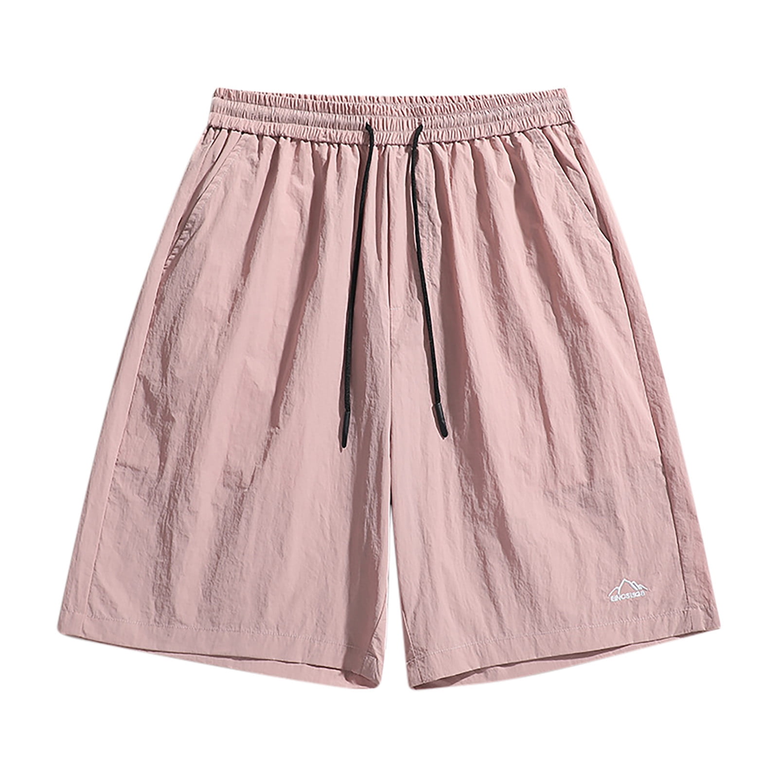 Admvng Mens Athletic Shorts Plus Size Summer Solid Color Ice Silk ...