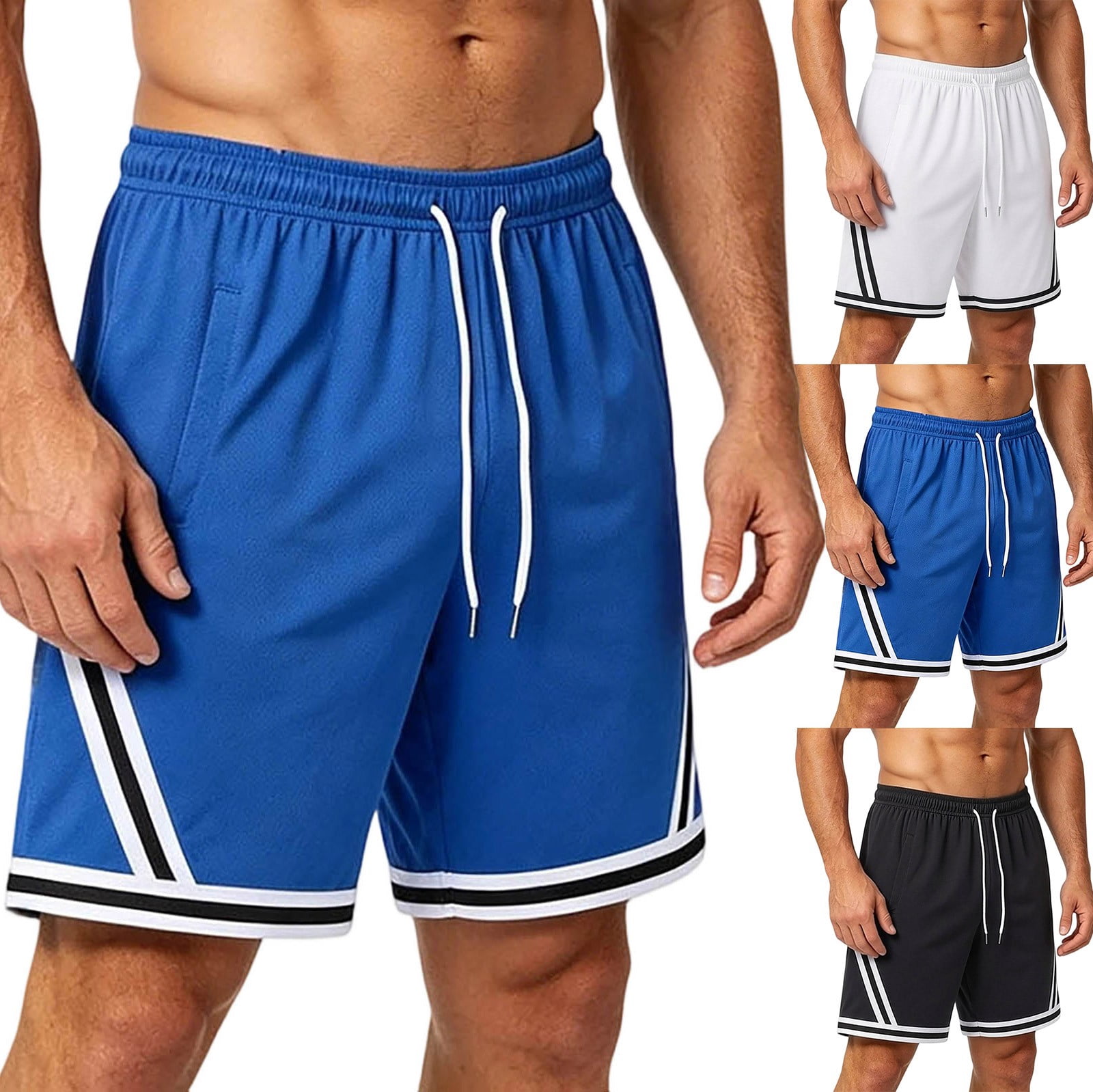 Admvng Mens Basketball Shorts Summer Casual Solid Breathable Shorts ...