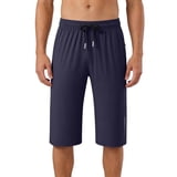 Admvng Mens Capri Pants Lightweight Elastic Drawstring Waist Summer ...