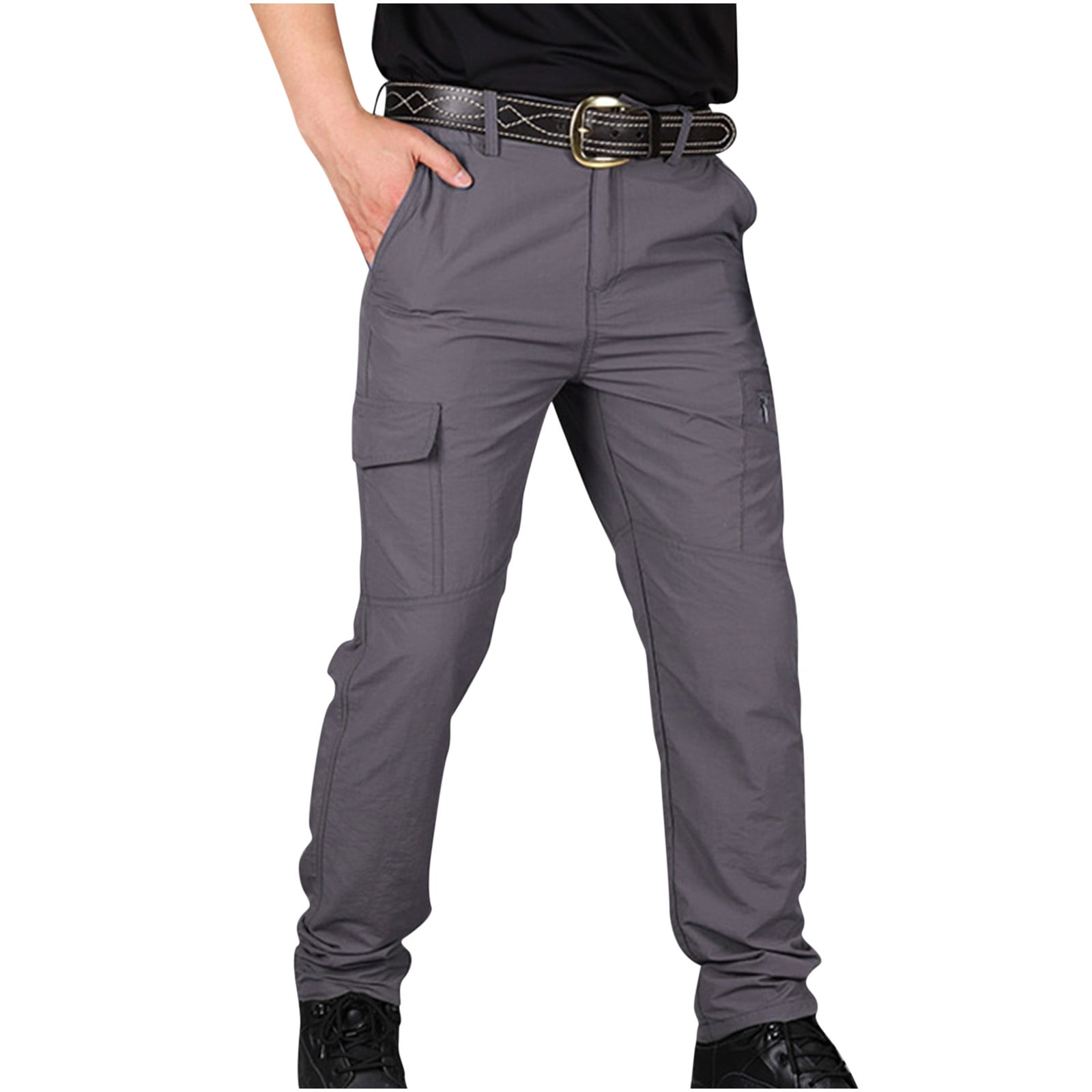 Admvng Mens Cargo Pants Big & Tall Elastic Waist Comfortable Casual ...