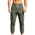 Admvng Mens Cargo Pants Straight Leg Jogger Full Length Pants with ...