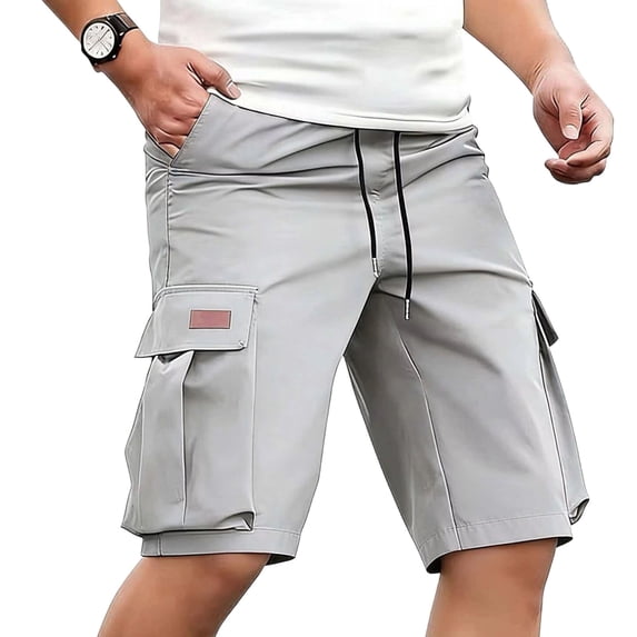 Admvng Mens Cargo Shorts Elastic Waist Casual Hiking Stretch Short with ...