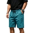 Admvng Mens Cargo Sports Shorts with Zipper Pockets Elastic Waist ...