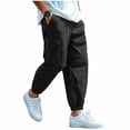 Admvng Mens Linen Pants Wide Leg Multi-Pocket Everyday Trousers ...