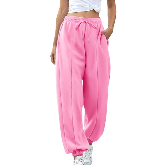 Admvng Pants For Women Fashion Casual Solid Color Pants Jogger Pants ...