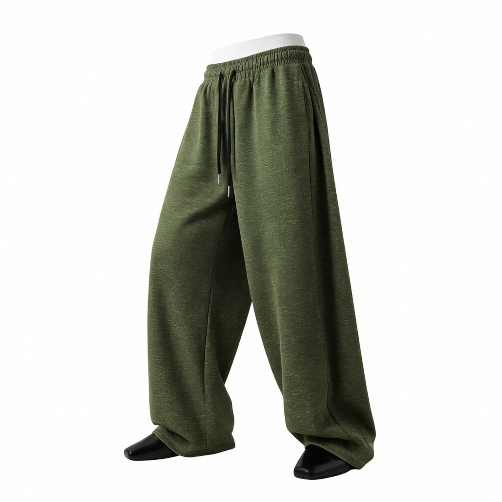 Admvng Pants for Men Casual Solid Drawstring Elastic Waist Comfy Trendy ...