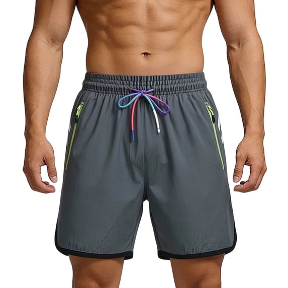 Admvng Shorts for Men Big & Tall Solid Color Athletic Running Casual ...