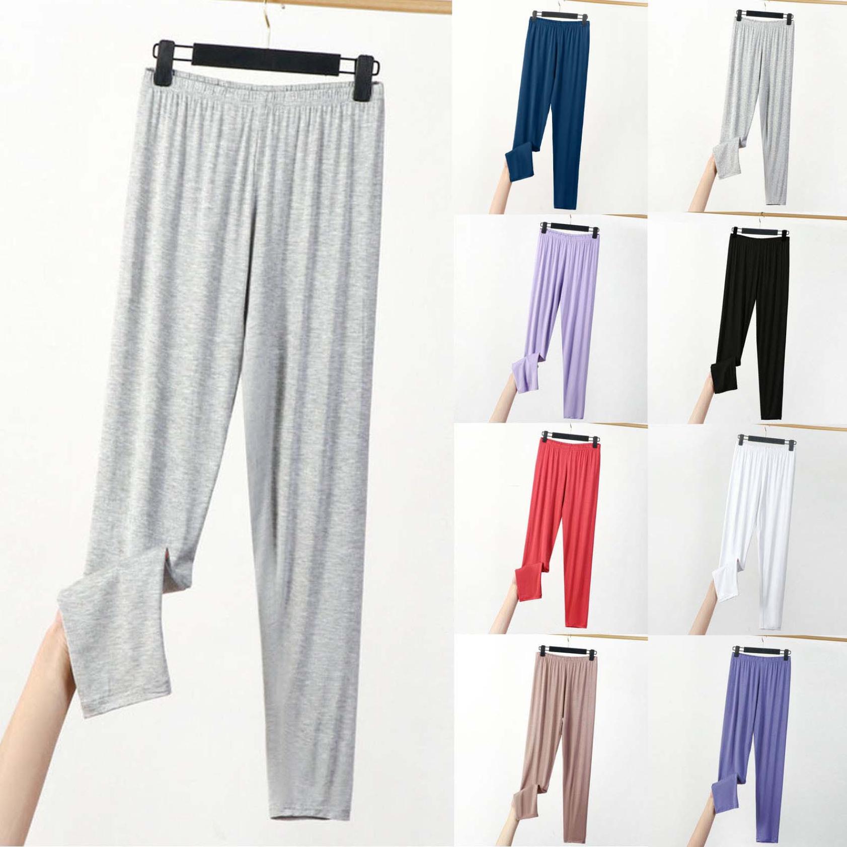 Admvng Sweatpants Women Baggy Solid Color Thin Plus High Waist Elastic ...