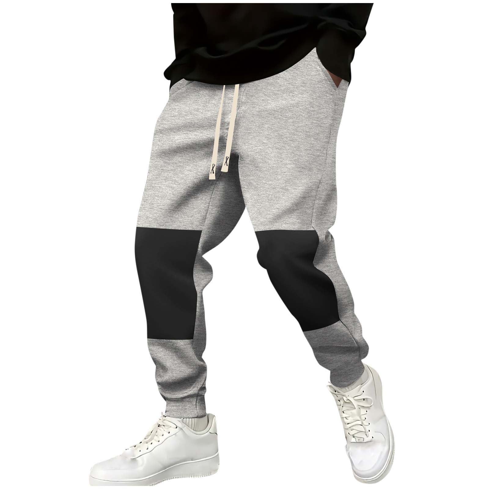 Admvng Sweatpants for Men Casual Draw Rope Waist Pockets Bind The Feet ...