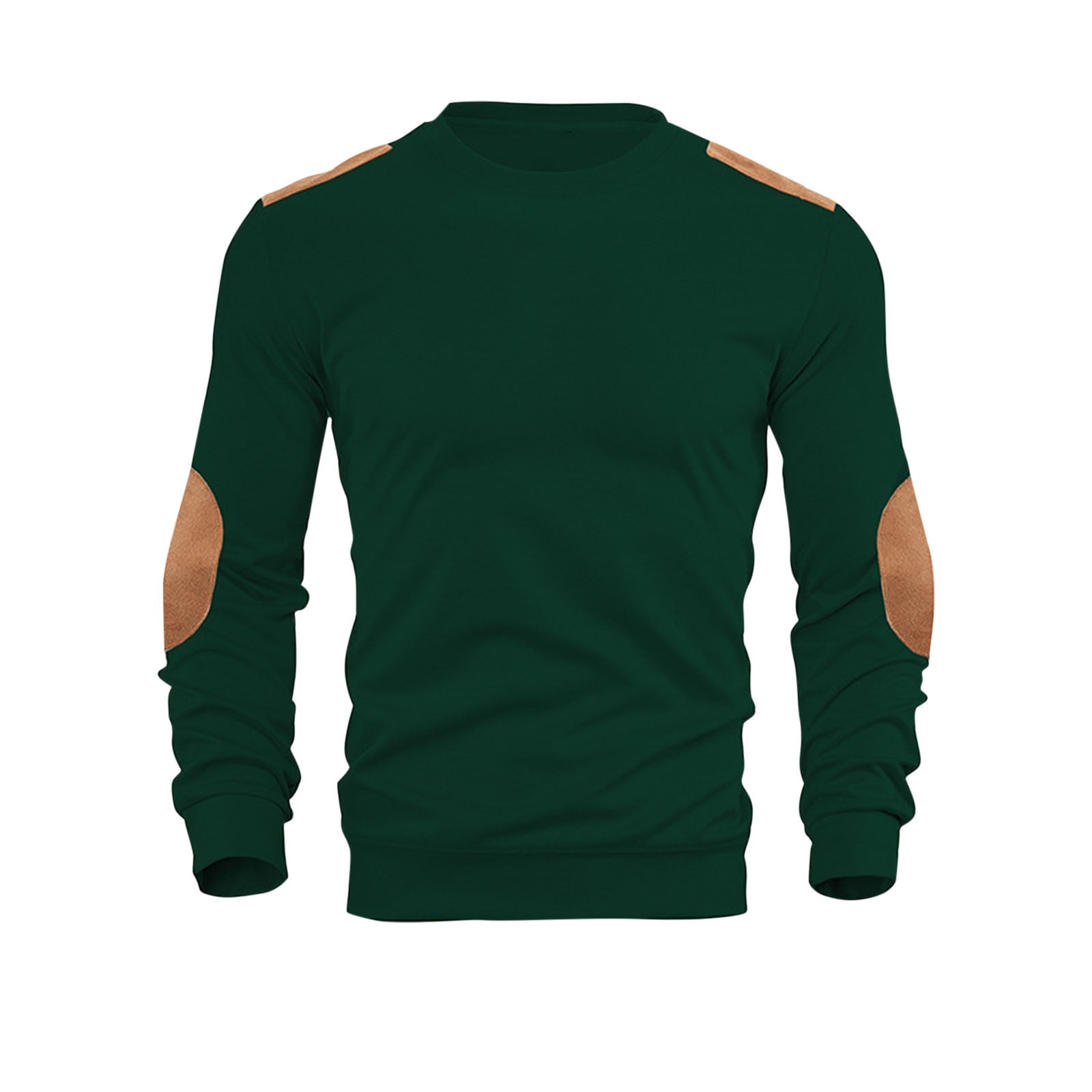 Admvng Sweatshirts for Men Solid Color Fallow Round Collar Long Sleeved ...