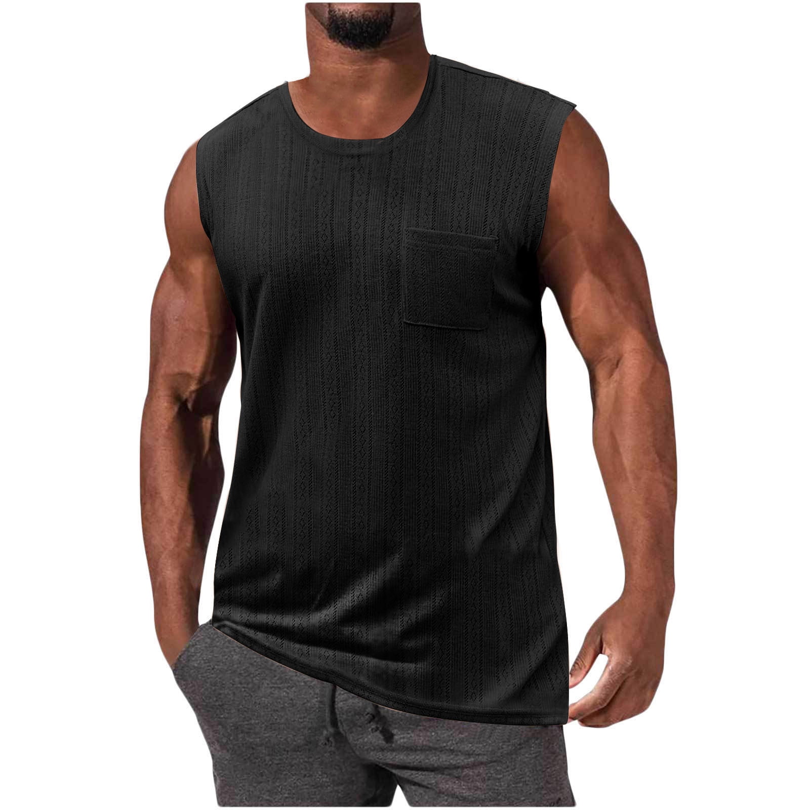 Admvng Tank Tops Men Summer Scoop Neck Workout Gym Sleeveless ...