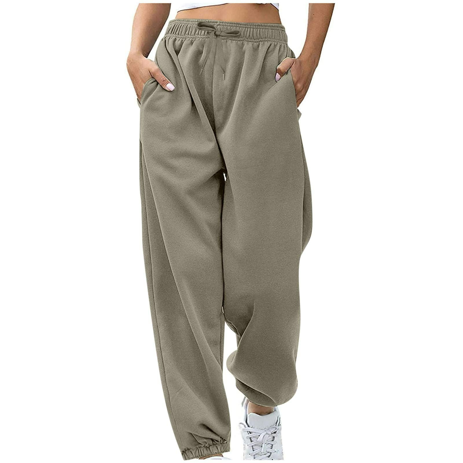 Admvng Wide Leg Sweatpants Women Casual Full-Length Loose Pants Solid ...