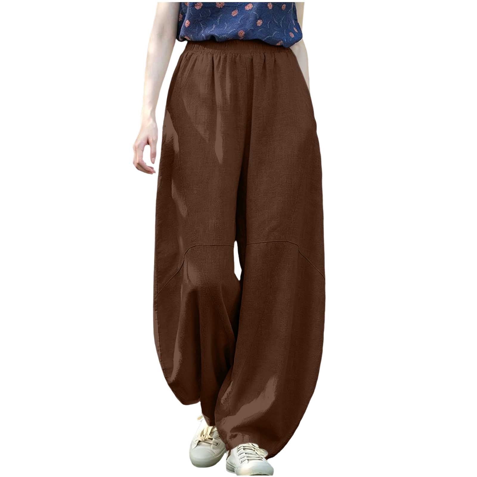 Admvng Women's Harem Pants Plus Size High Waist Summer Vacation Casual ...