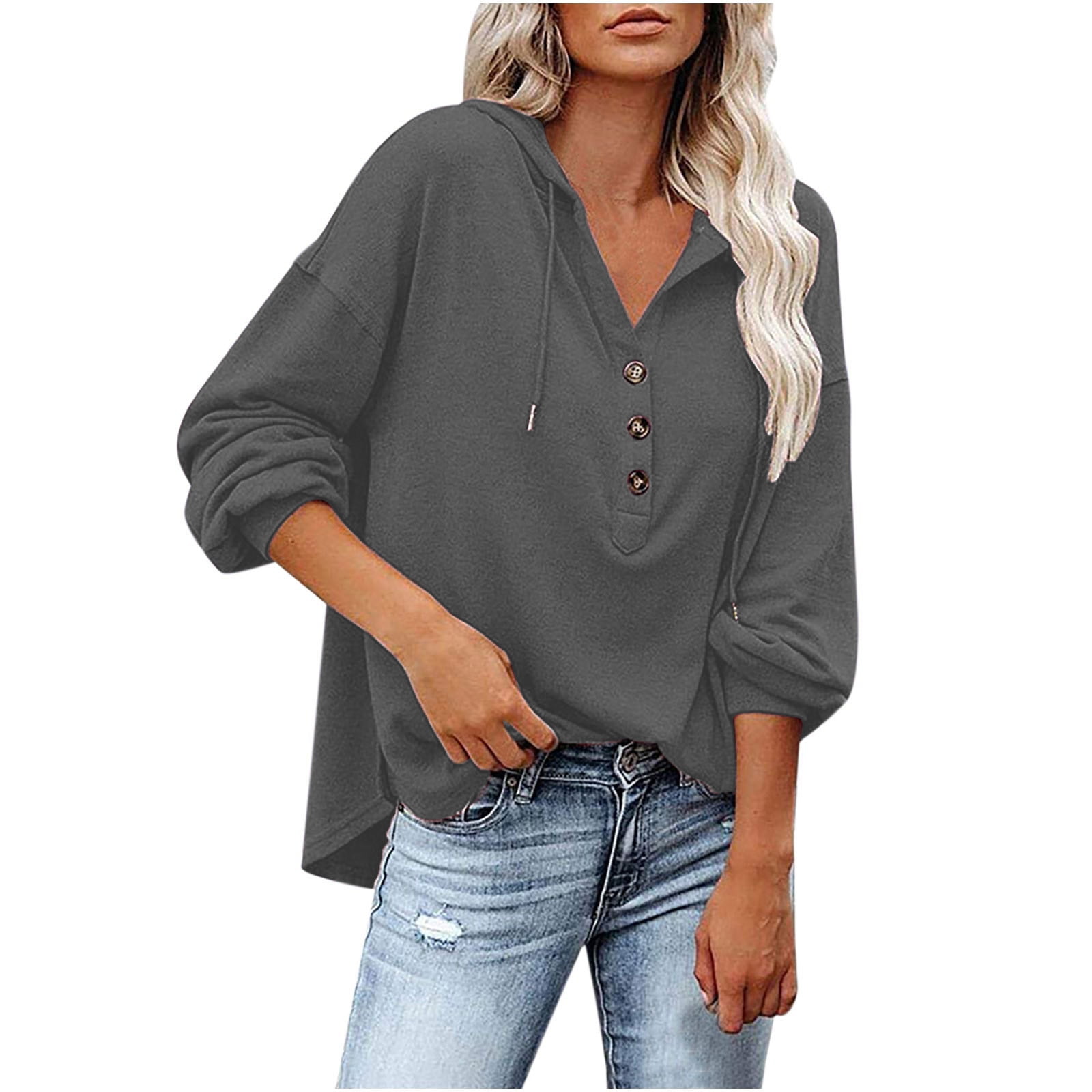 Admvng Women's Hoodie Tops Long Sleeve Casual Loungewear Pullover with ...