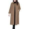 Admvng Women's Long Coat Plus Size Button Down Maxi Overcoat Pockets ...