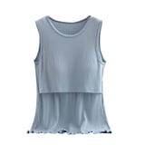 Admvng Women's Nursing Tank Top Ribbed Layered Sleeveless Round Neck ...