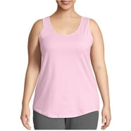 JMS by Hanes Women's Plus Size Cotton Jersey Shirttail Tank Top, 1X ...