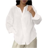 Admvng Women's Tops Long Sleeve Breathable Casual V Neck Basic Blouse ...