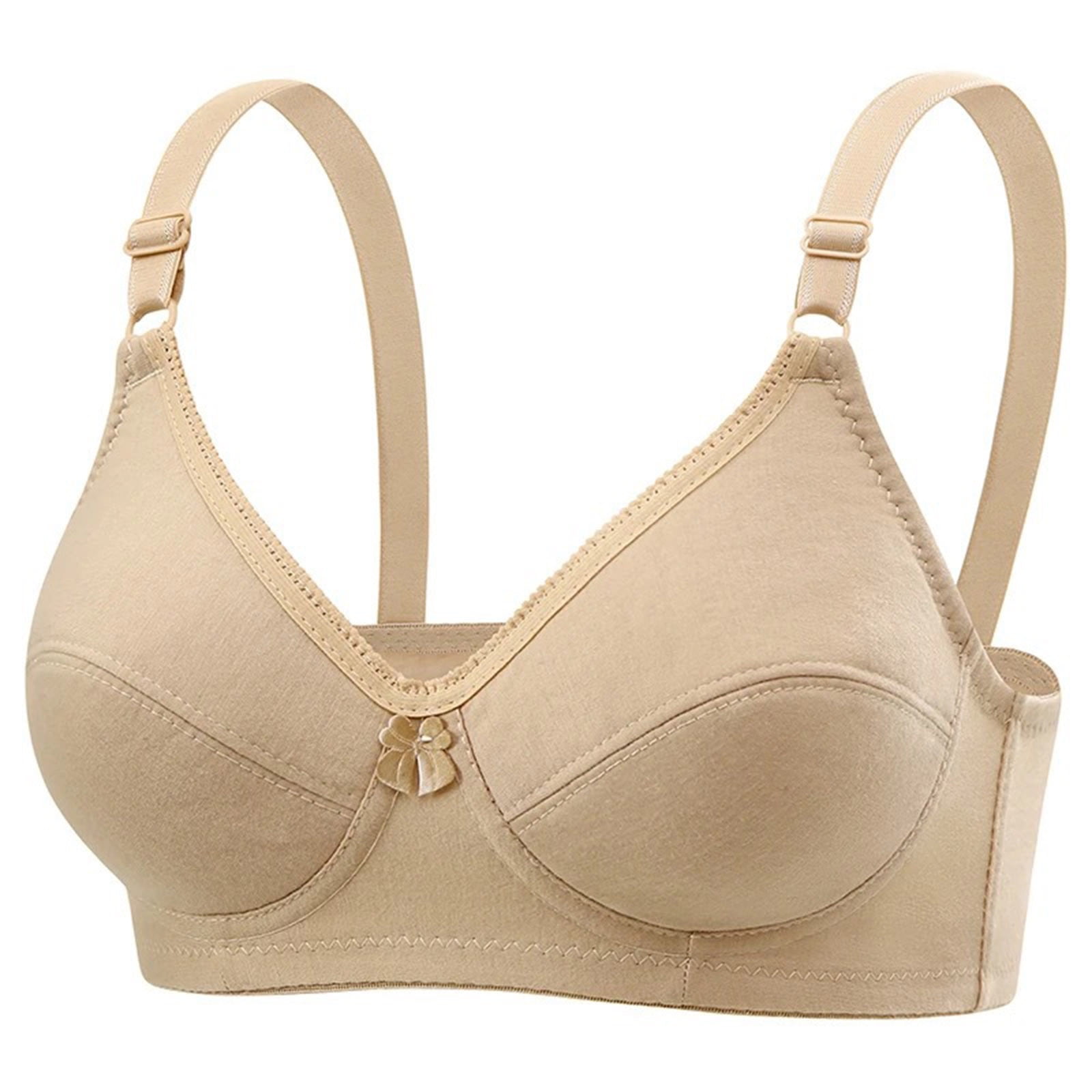 Admvng Womens Bras Solid Color Back Buckle Thin Style Ventilate Bra ...