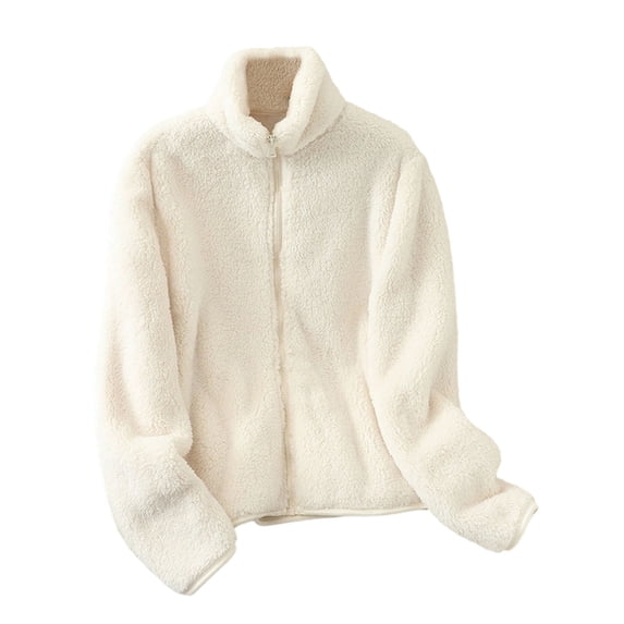 Admvng Womens Fuzzy Fleece Jacket Plus Size Lightweight Fall Winter ...