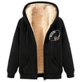 Admvng Womens Print Sherpa Lined Zip Up Hoodie Jacket Thick Fleece Warm ...