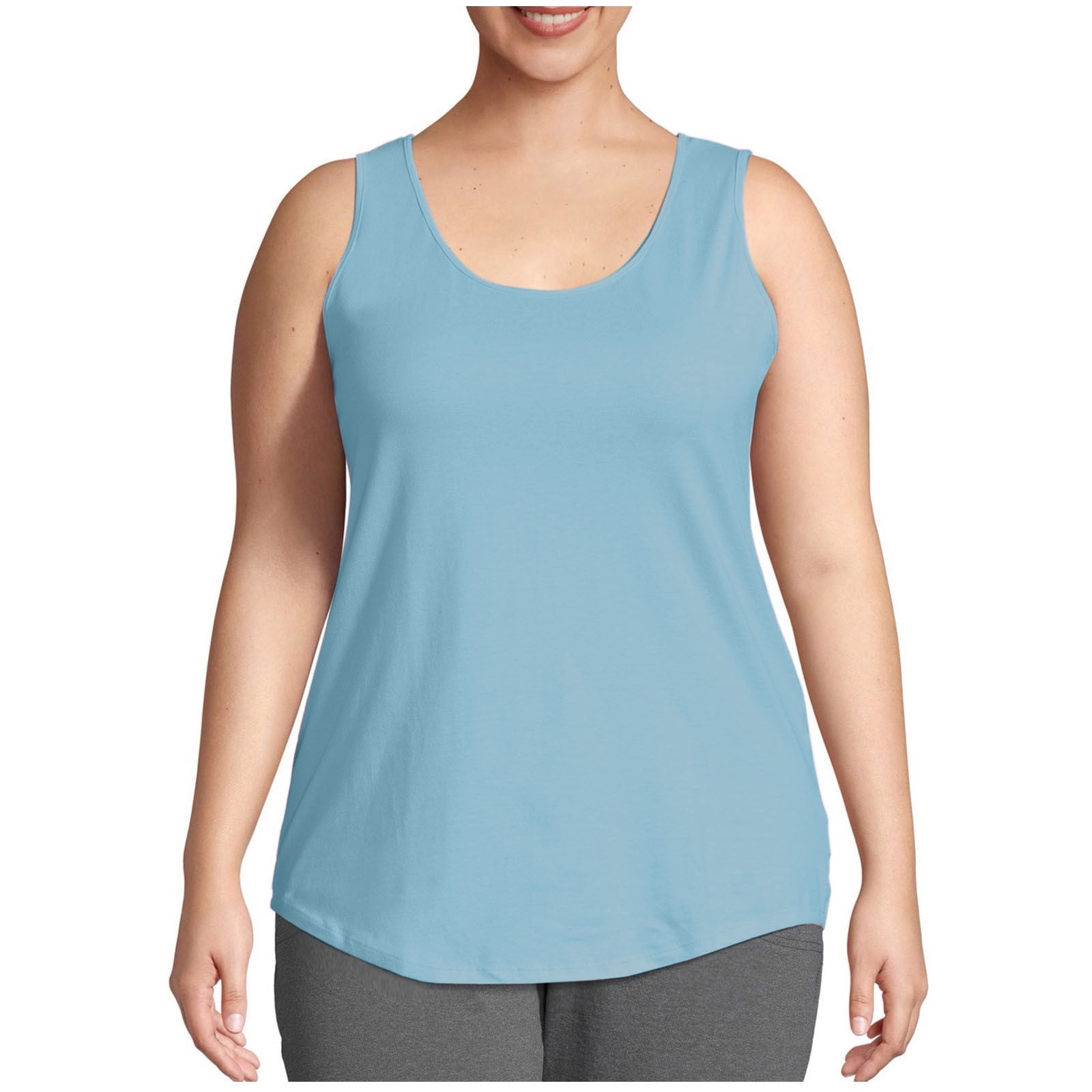 Admvng Plus Size Tank Tops for Women, Solid Round-Neck, Loose ...