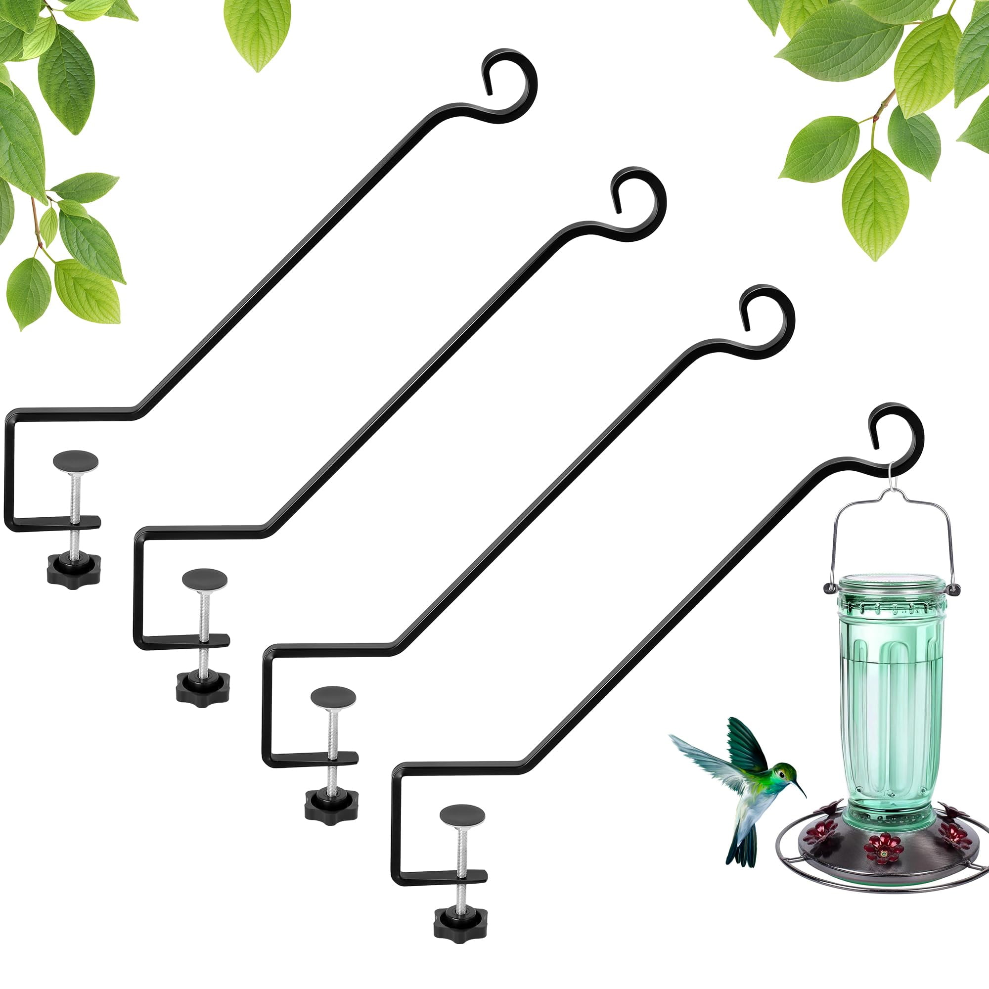 Adnee 4 Pcs Deck Bird Feeder Hanger for Railing-12.5 Inch Deck Railing ...
