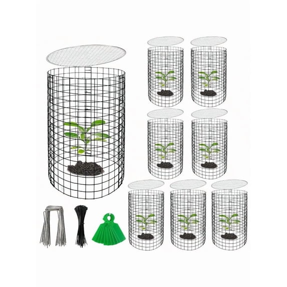 Adnee 8 Pack Wire Plant Protector With Cover20 X 11 Detachable Metal ...