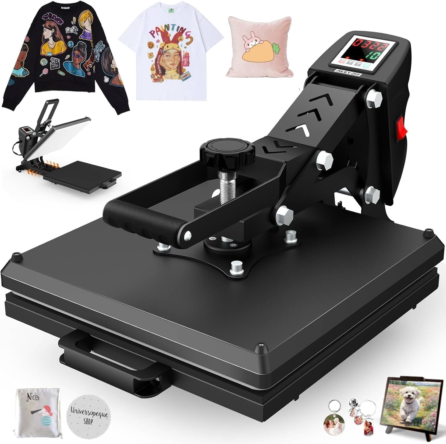 Adnoom Clamshell Heat Press 15x15 with Slide Out Design, Industrial ...