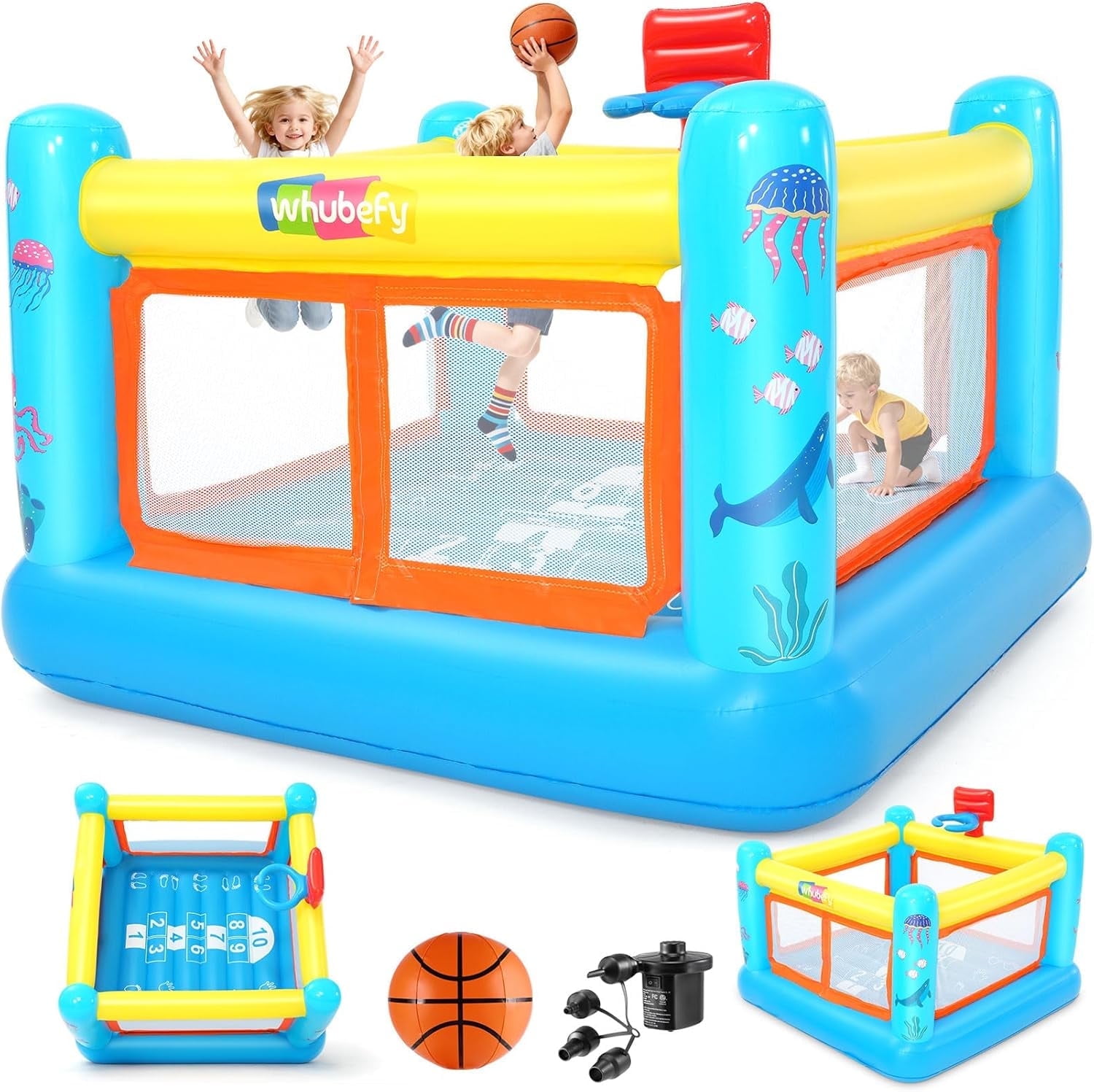 Adnoom Bounce House for Kids 3-6, PVC Inflatable Bounce House with ...