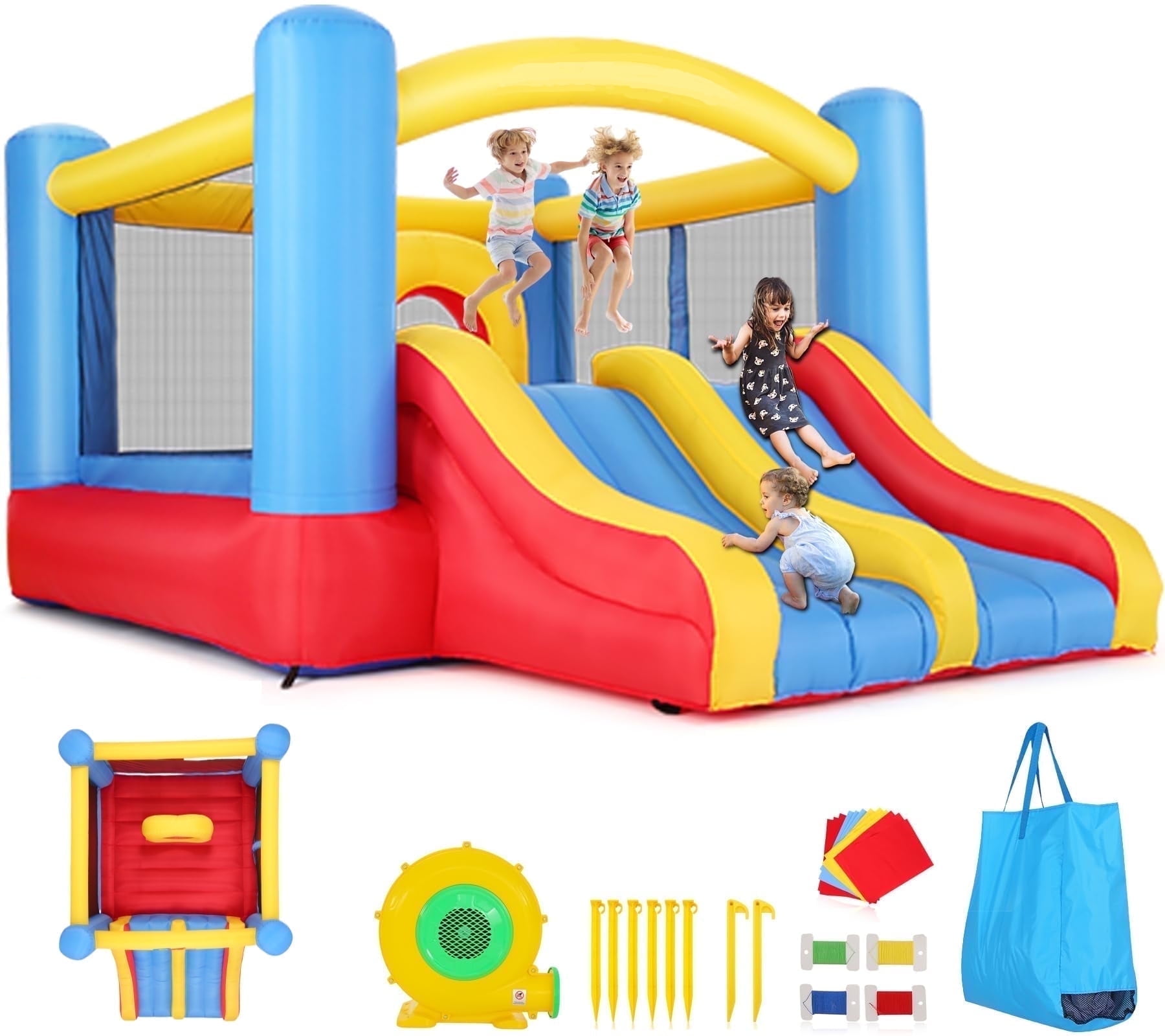 Adnoom Bounce House with Double Sildes, Large Bounce House and Obstacle ...