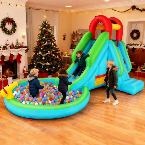 Barara King Inflatable Water Slides Bounce House with Water Cannon ...