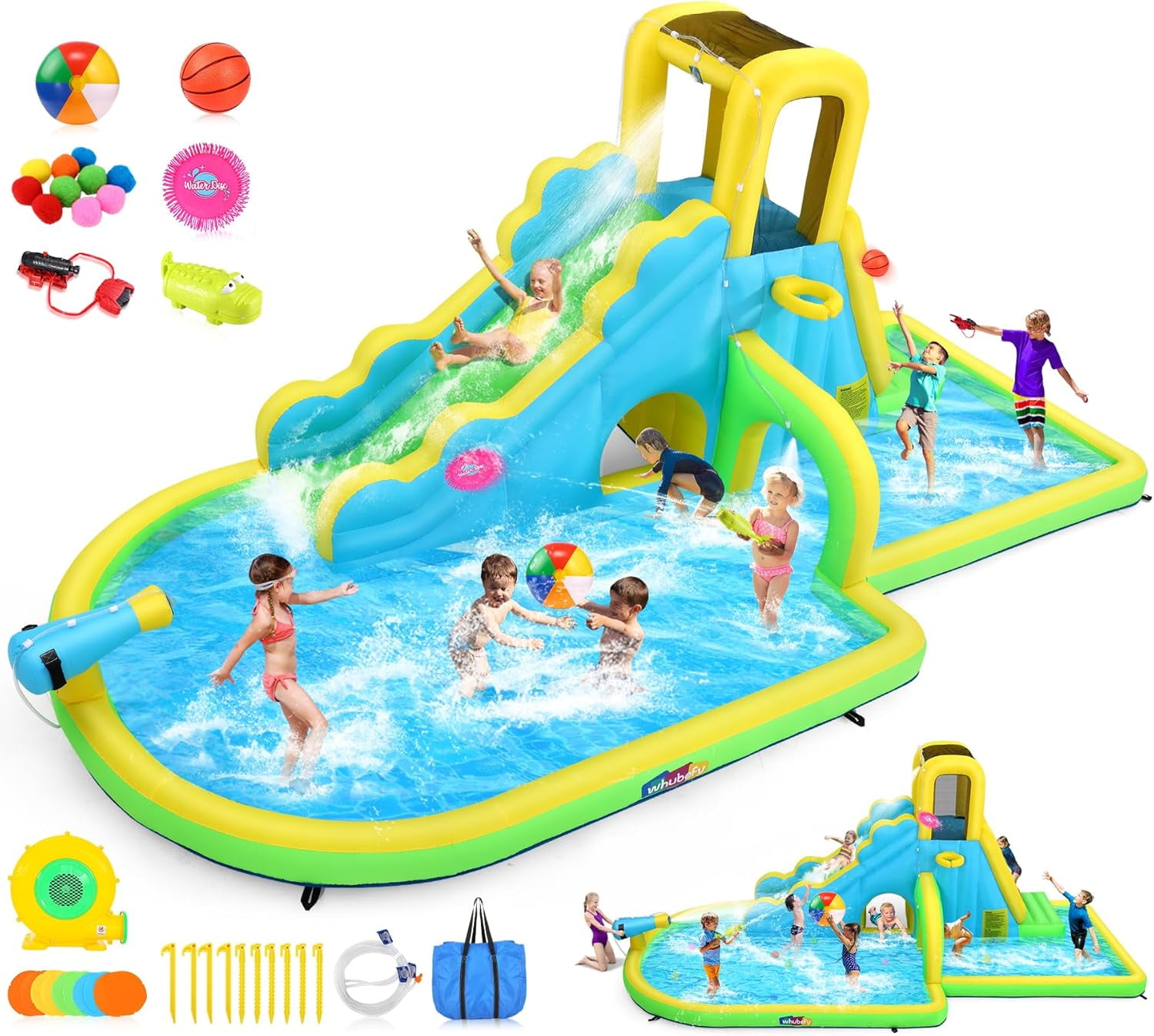 Adnoom Inflatable Water Slide for Big Kids Backyard 2~10 years with ...