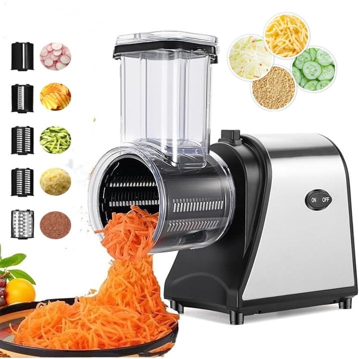 Adnoom Salad Shooter, 250W Electric Cheese Grater, One-Touch Control 5 ...