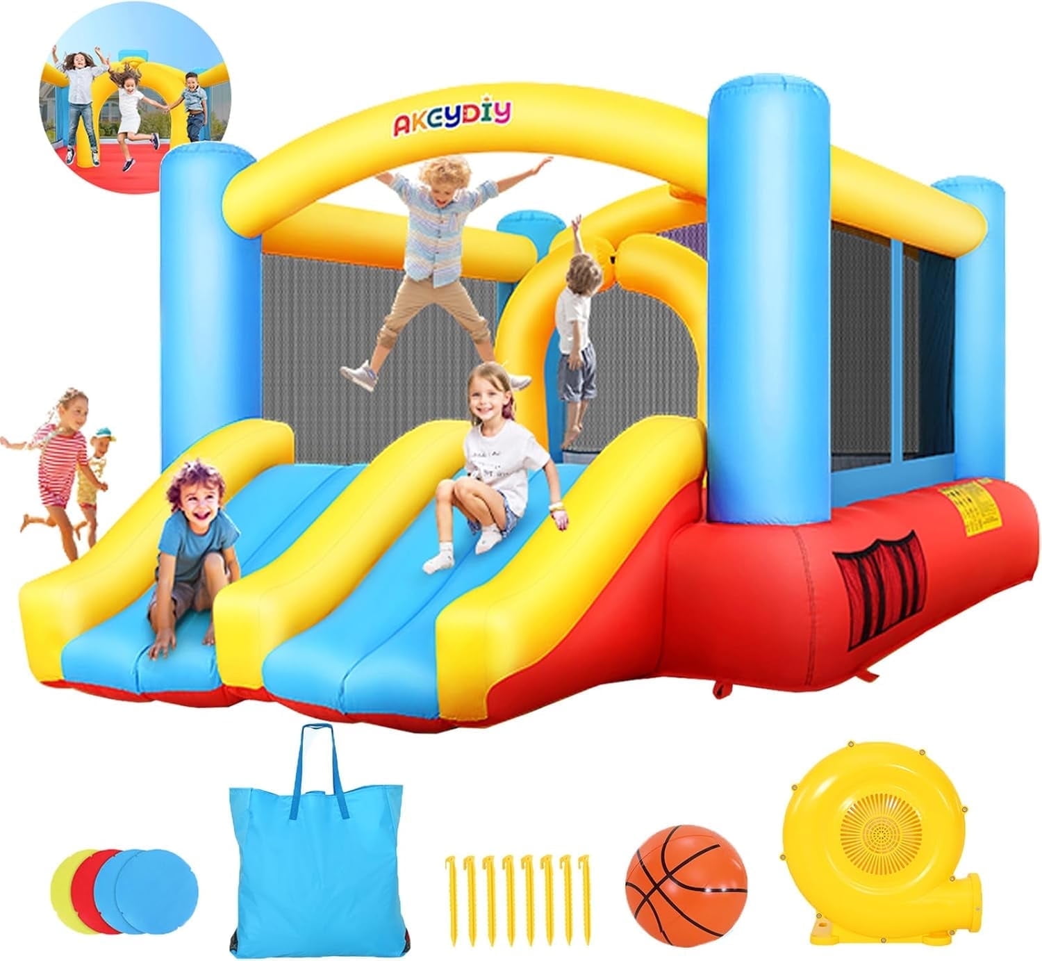 Adnoom Toddler Bounce House, Kids Inflatable Jumping House, Bounce ...