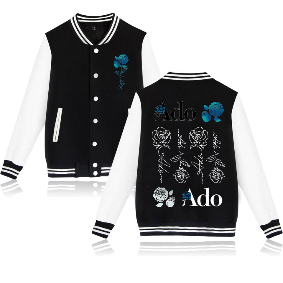 Ado Blue Rose Logo Merch Varsity Jacket Cosplay Women Men Fashion Long ...