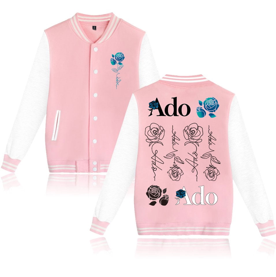 Ado Blue Rose Logo Merch Varsity Jacket Cosplay Women Men Fashion Long ...