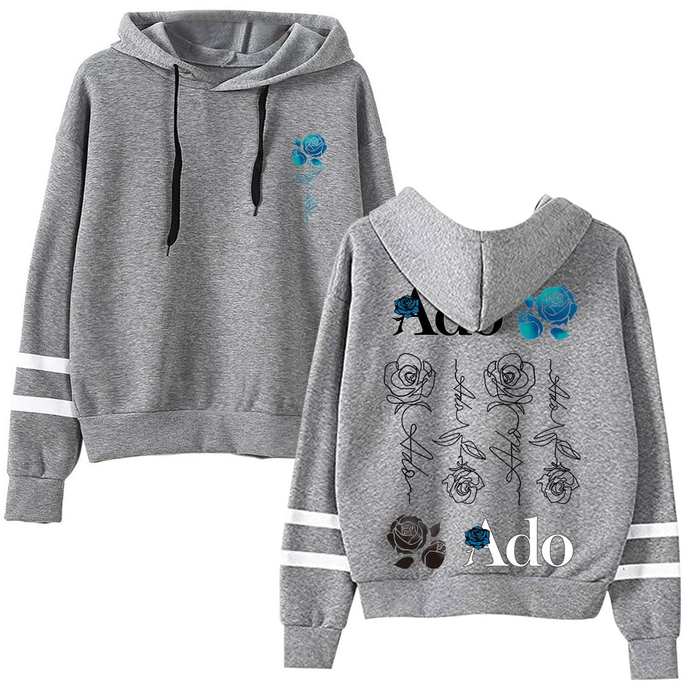 Ado Blue Rose Logo Pullovers Hibana World Tour Merch Pocketless ...