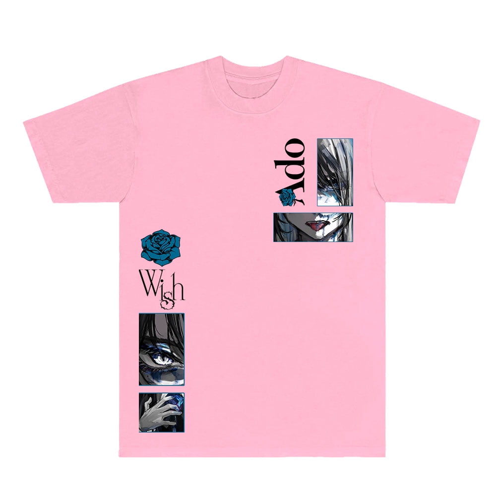 Ado Face T-shirts Wish World Tour Merch Singer New Logo Tee Unisex Fashion Casual Crewneck Short ...
