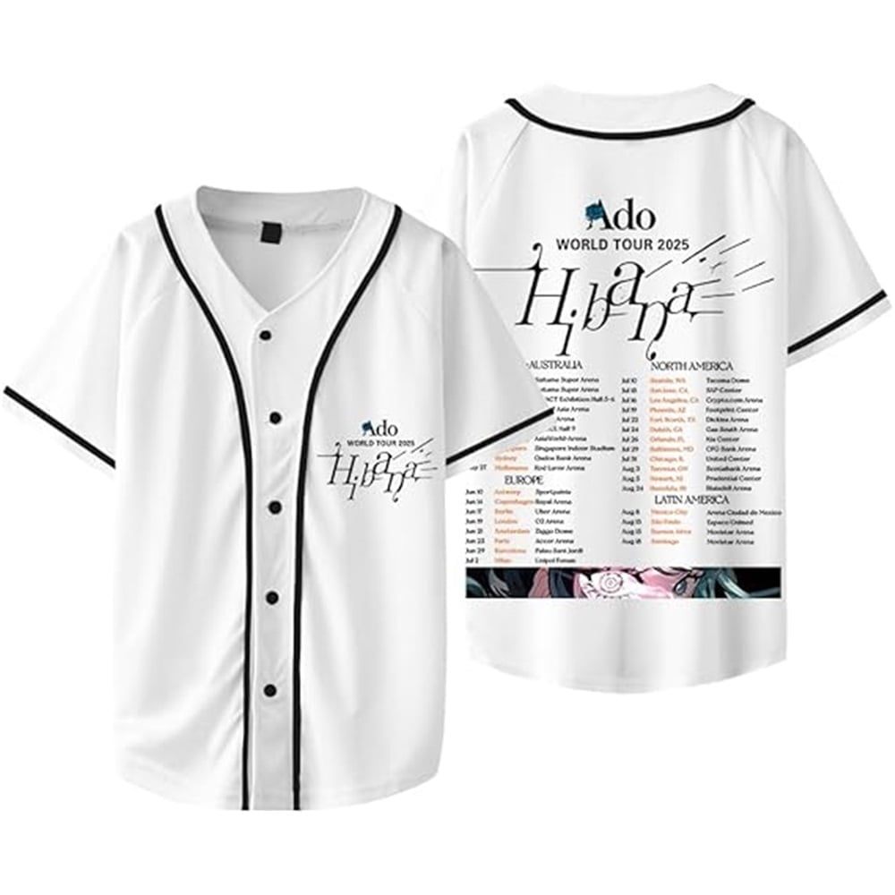 Ado Hibana Baseball Jacket, Unisex Cotton Washed Streetwear, V-Neck ...