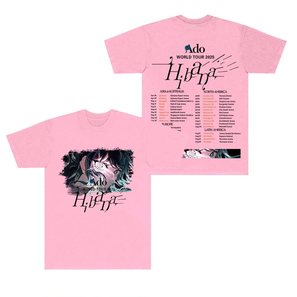 Ado Hibana World Tour Merch T-shirt Cosplay unisex fashion short ...