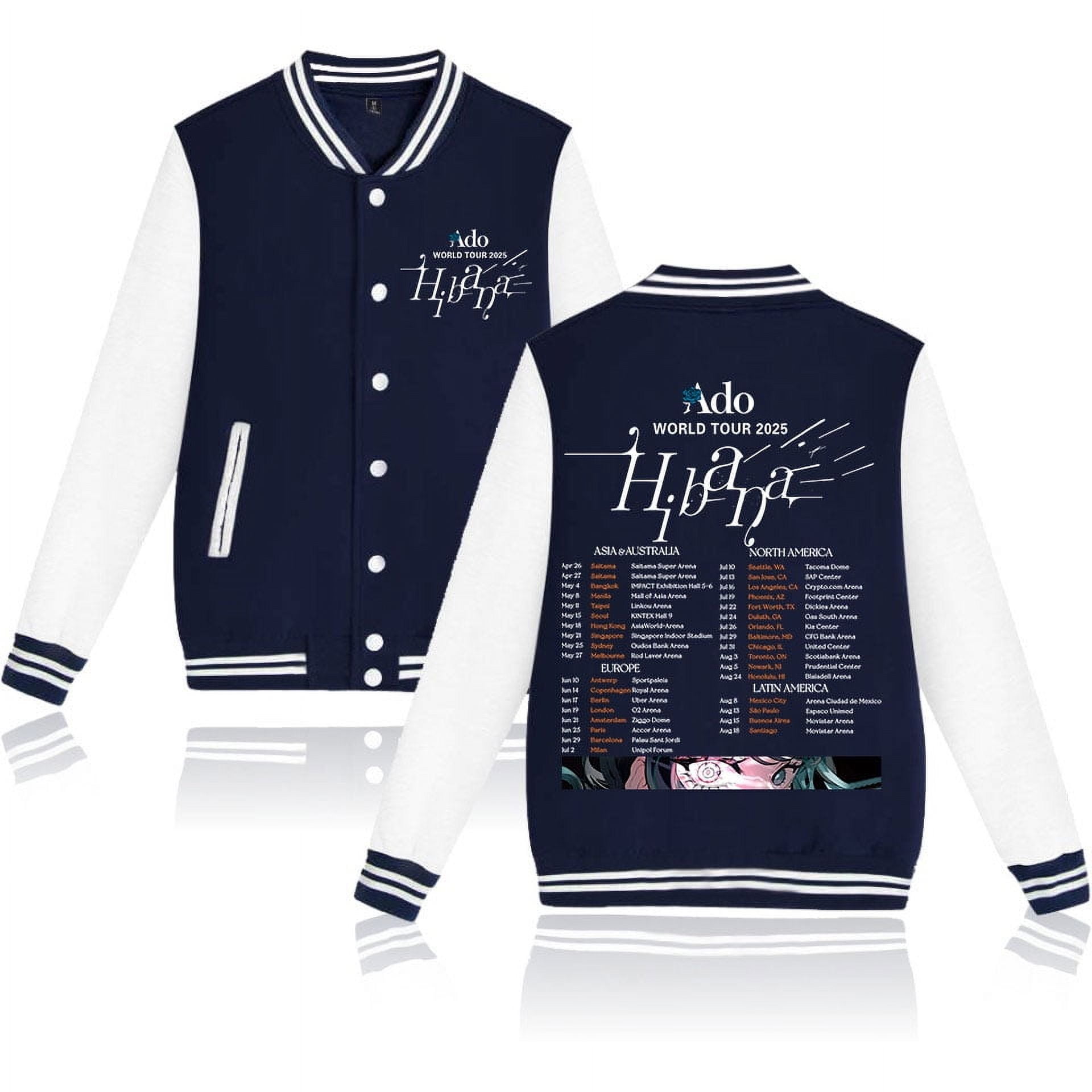 Ado Hibana World Tour Merch Varsity Jacket Cosplay Women Men Fashion ...