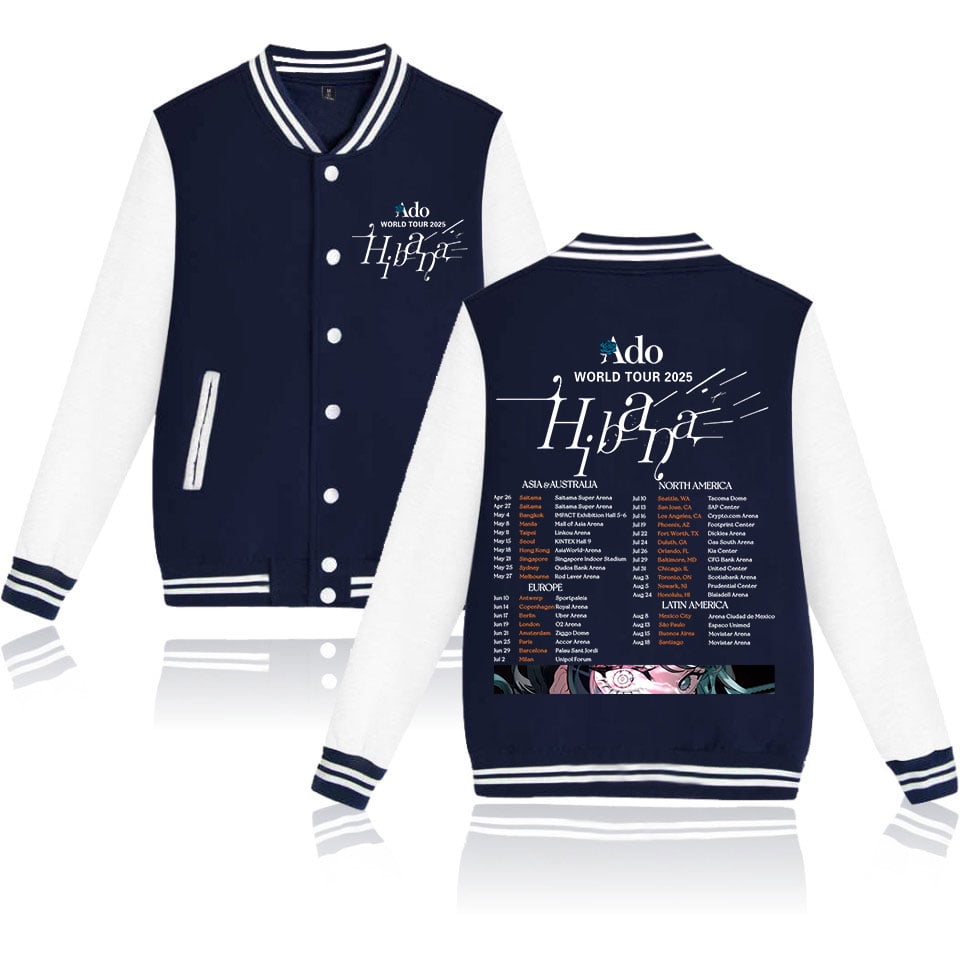Ado Hibana World Tour Merch Varsity Jacket Cosplay Women Men Fashion ...