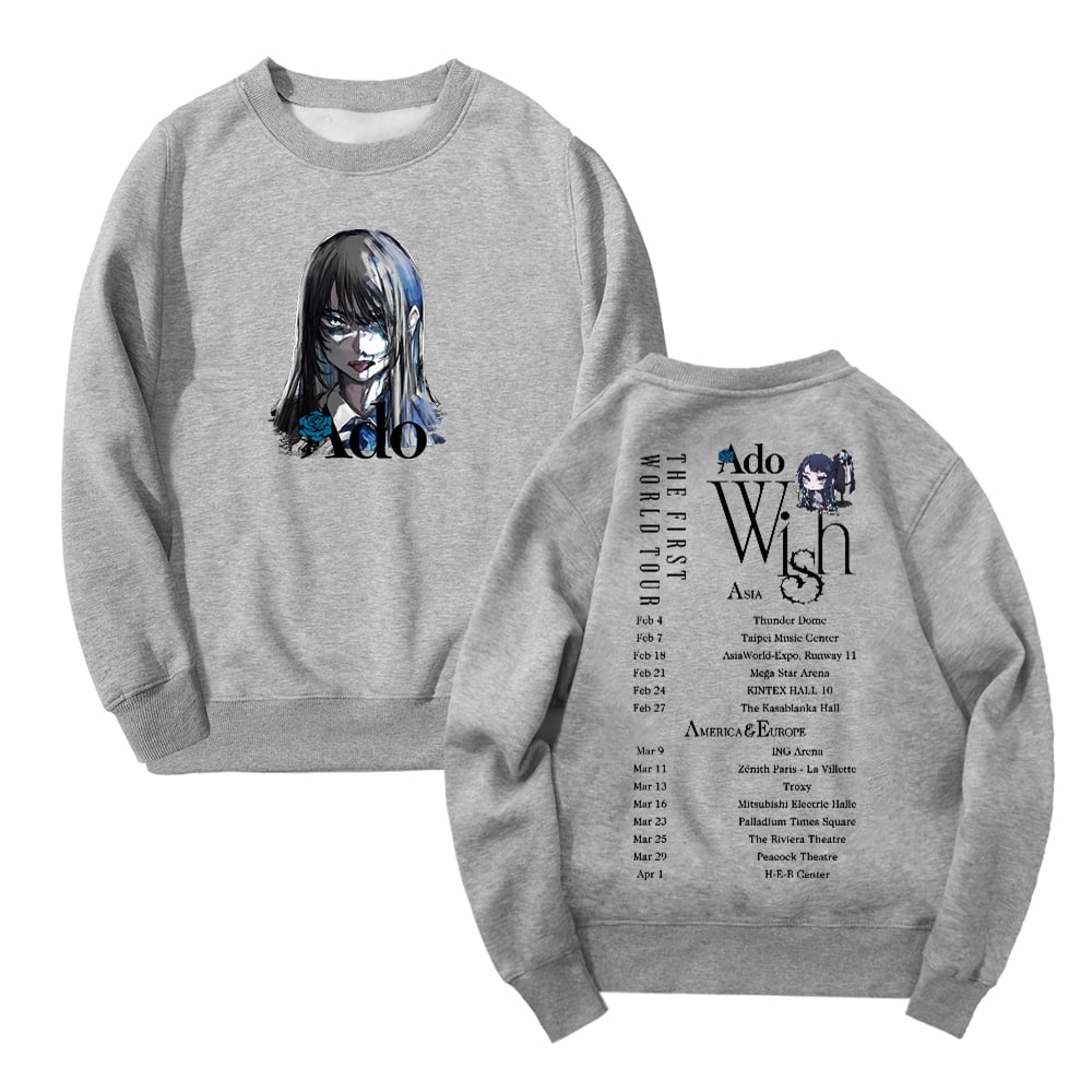 Ado Singer Wish Tour 2024 Merch Crewneck Long Sleeve Streetwear Men ...